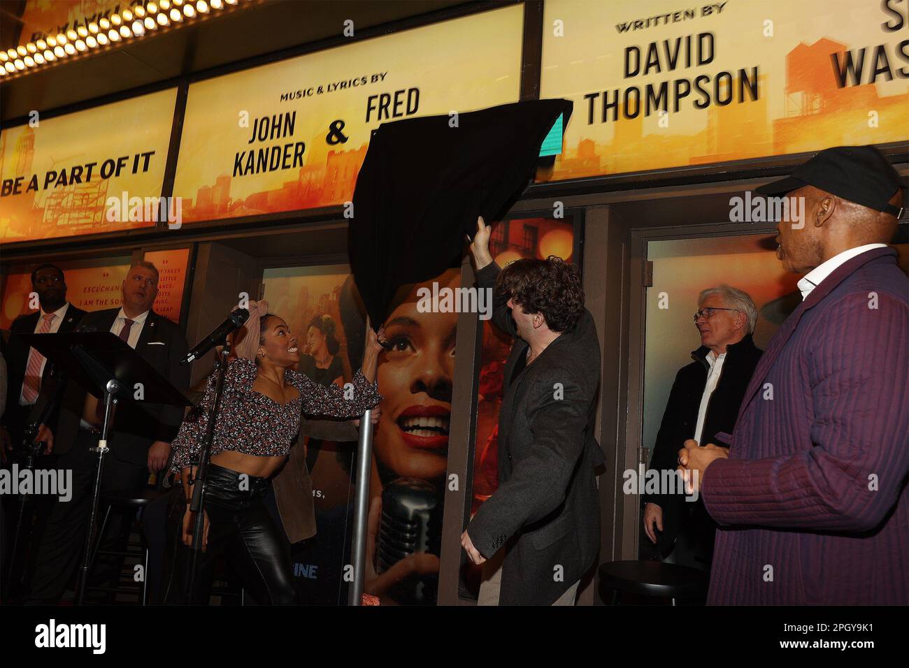 New York, NY, USA. 24th Mar, 2023. Anna Uzele, John Kander, Colton Ryan ...