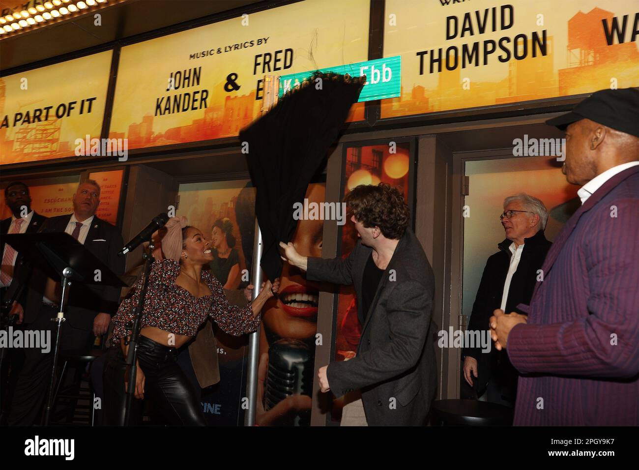 New York, NY, USA. 24th Mar, 2023. Anna Uzele, Colton Ryan, Mayor Eric ...