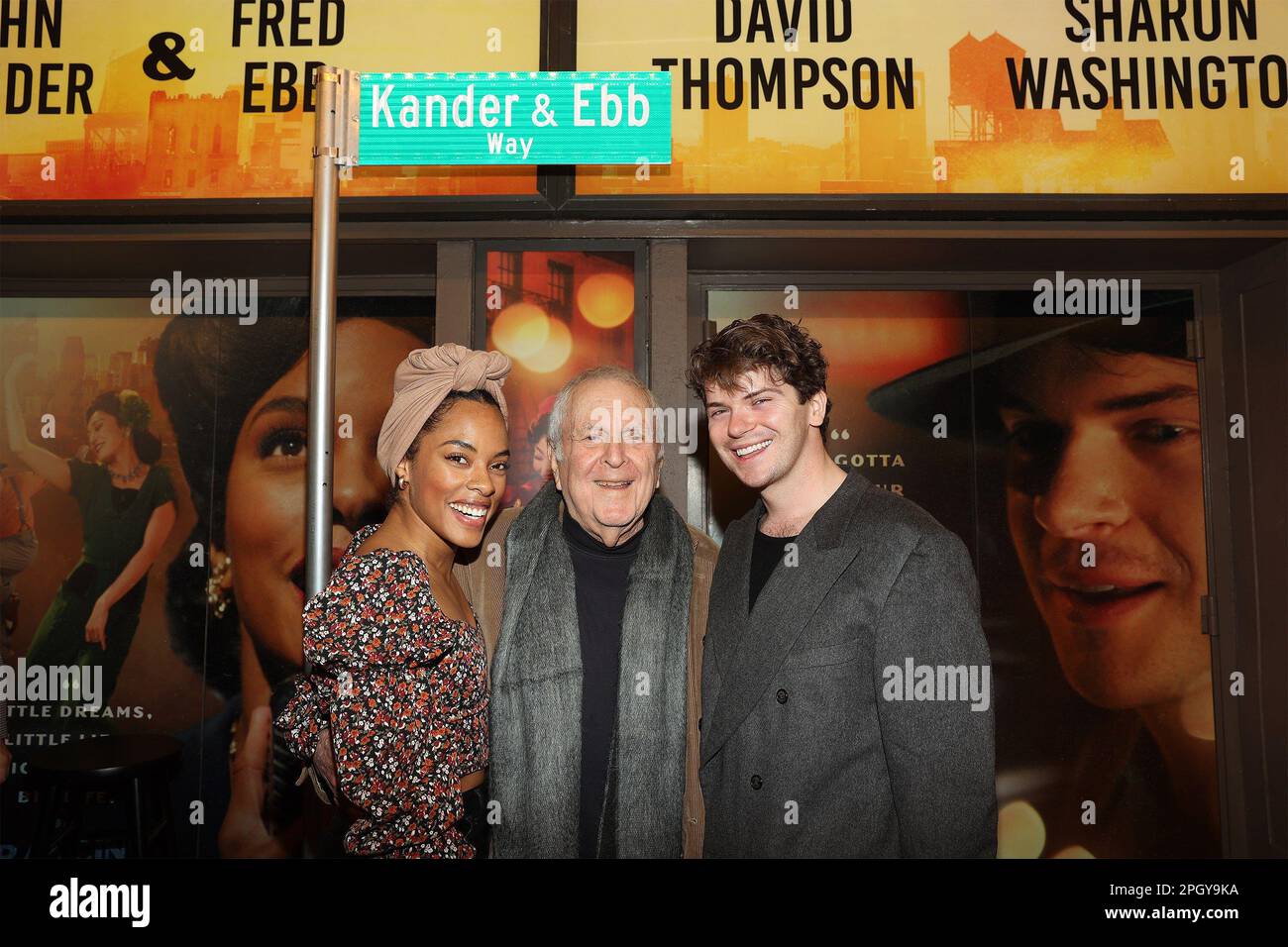 New York, NY, USA. 24th Mar, 2023. Anna Uzele, John Kander, Colton Ryan ...