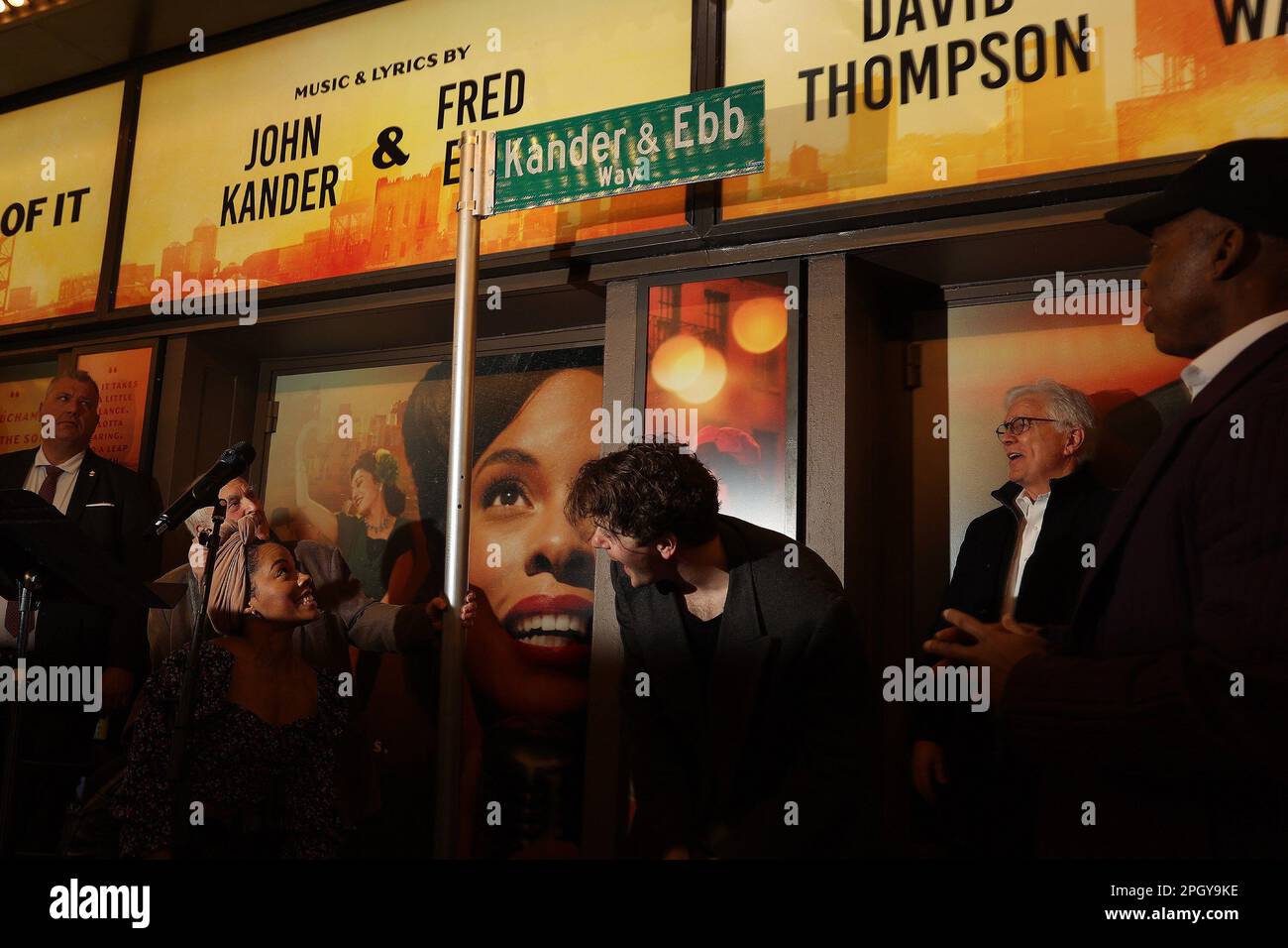New York, NY, USA. 24th Mar, 2023. Anna Uzele, Colton Ryan, Mayor Eric ...