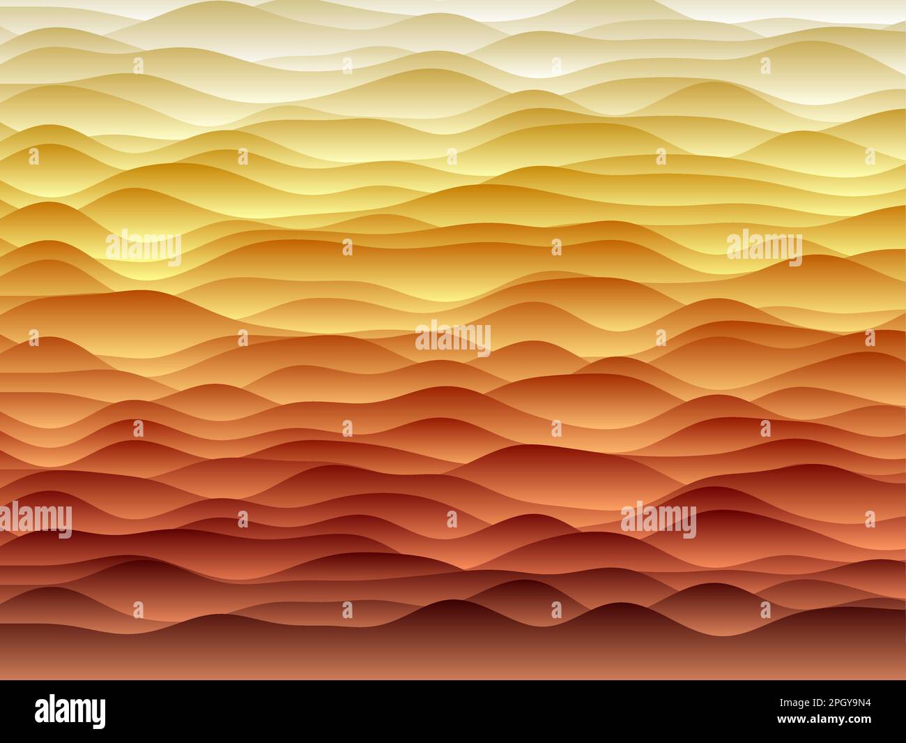 Abstract curves background. Smooth curves with gradients in yellow ...