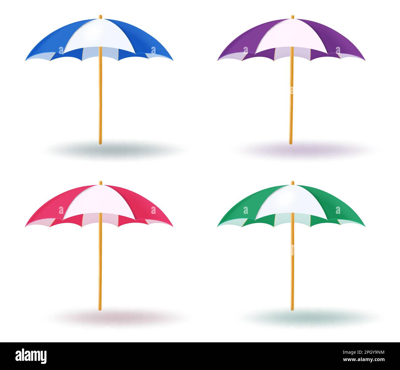 Summer umbrella vector set. Vector illustration summer umbrella Stock ...