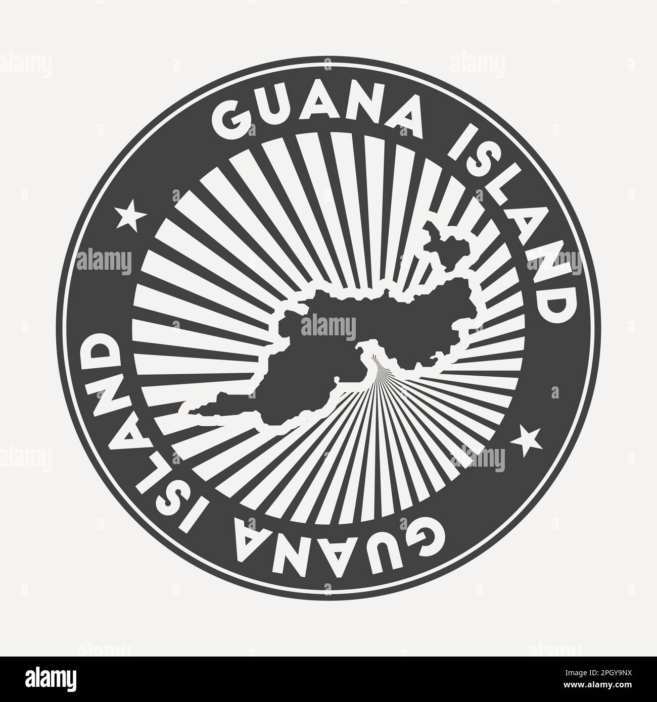 Guam Island round logo. Vintage travel badge with the circular name and ...