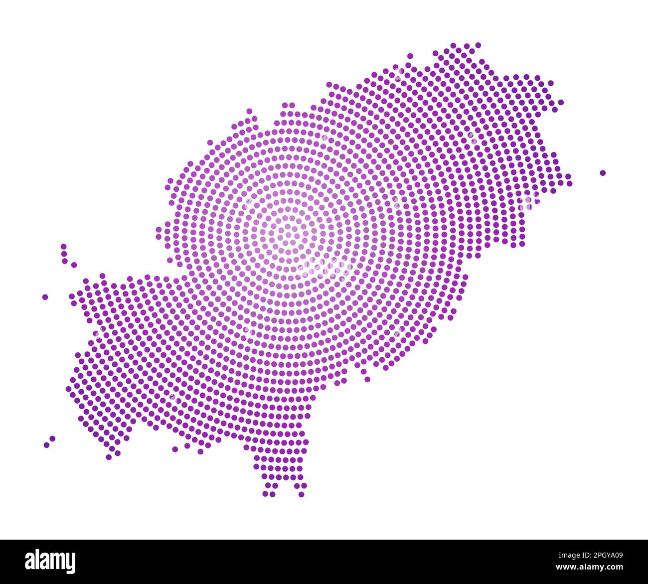 Ibiza dotted map. Digital style shape of Ibiza. Tech icon of the island ...