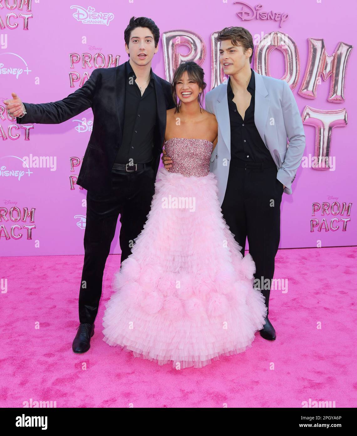 Los Angeles, USA. 24th Mar, 2023. Milo Manheim, Peyton Elizabeth Lee, Blake Draper arrives at ...