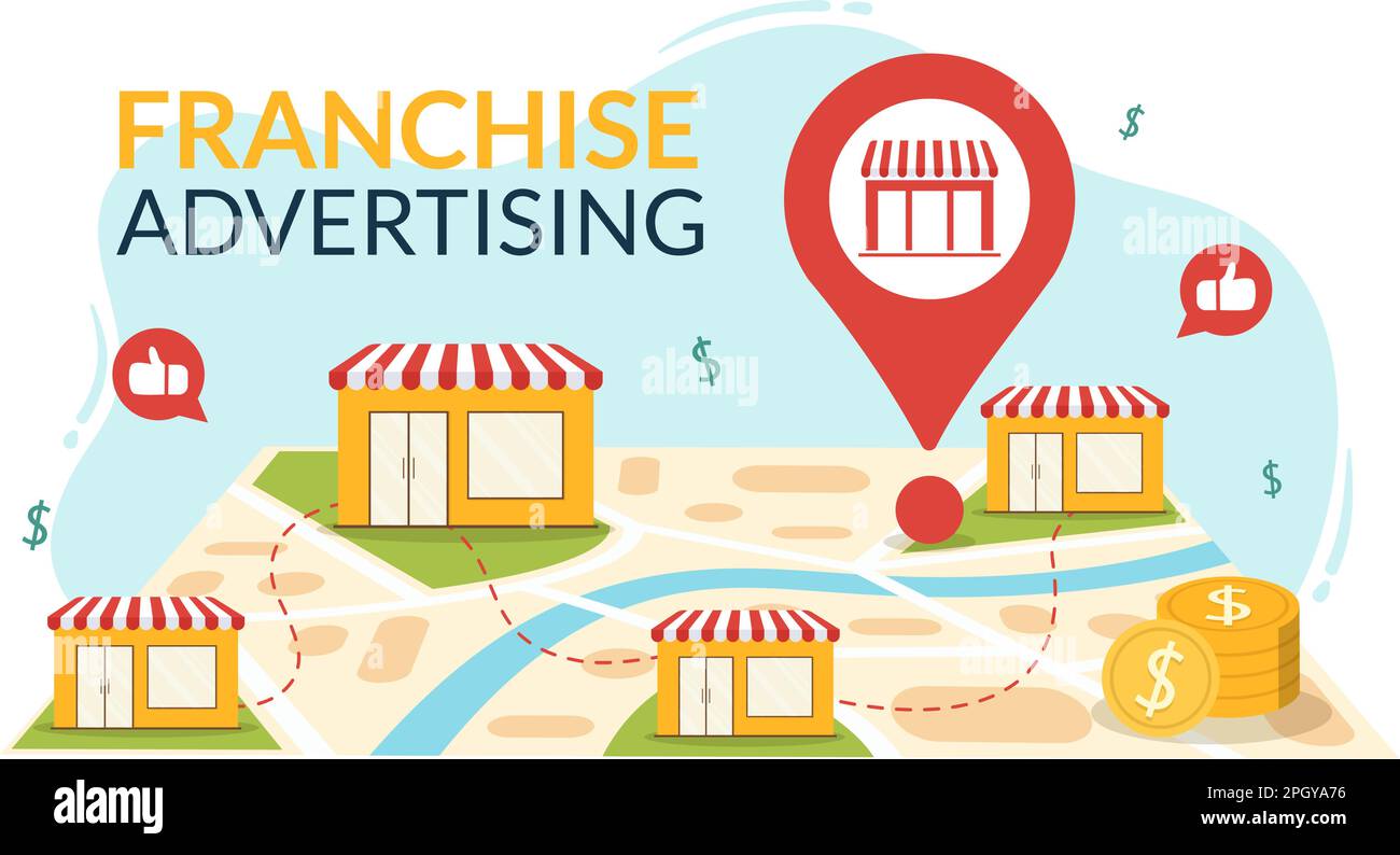Franchise Advertising Illustration with Business and Finance to ...