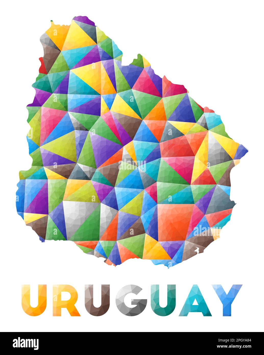 Uruguay polygonal map hi-res stock photography and images - Alamy