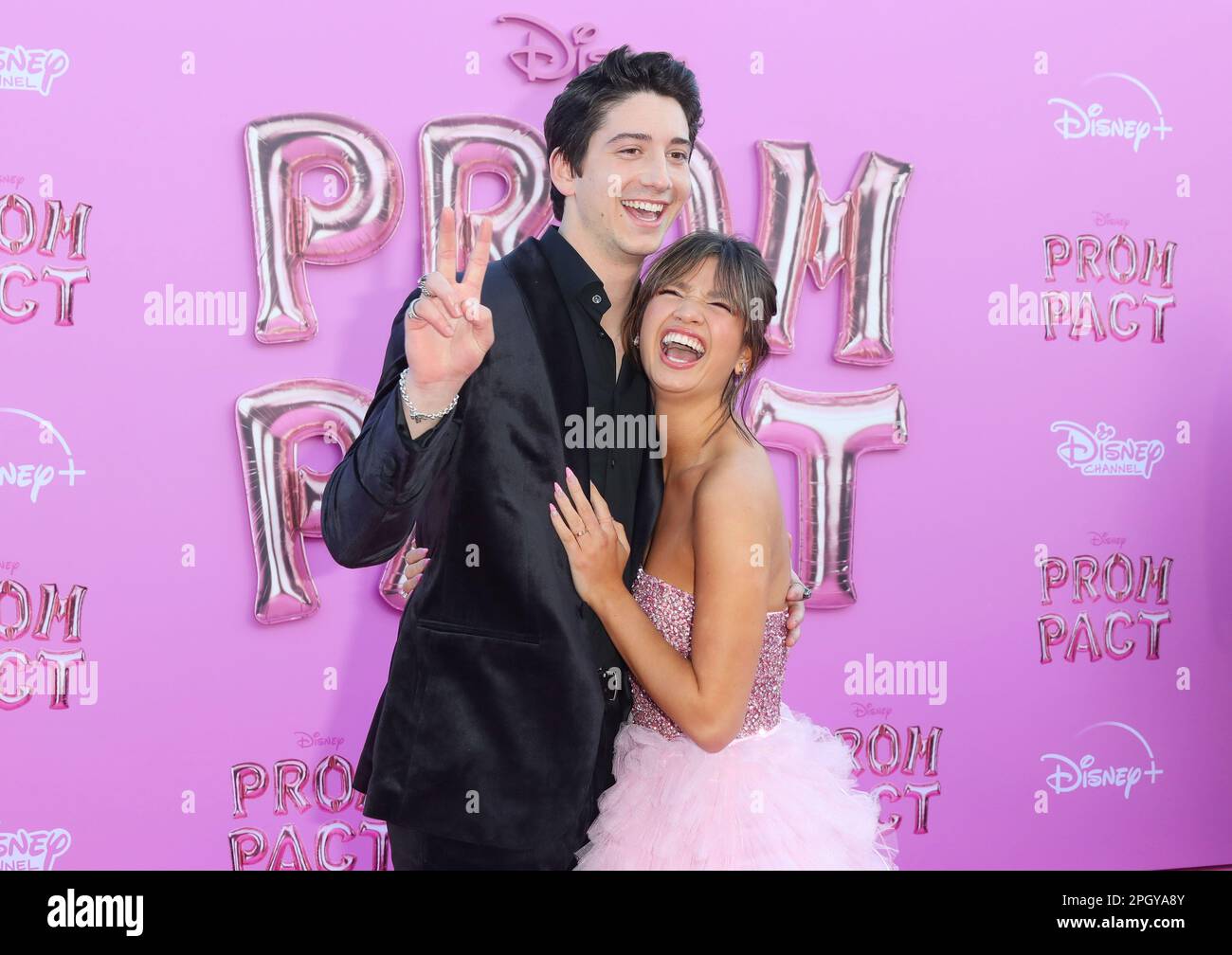 Los Angeles, USA. 24th Mar, 2023. Milo Manheim, Peyton Elizabeth Lee arrives at The Red Carpet ...