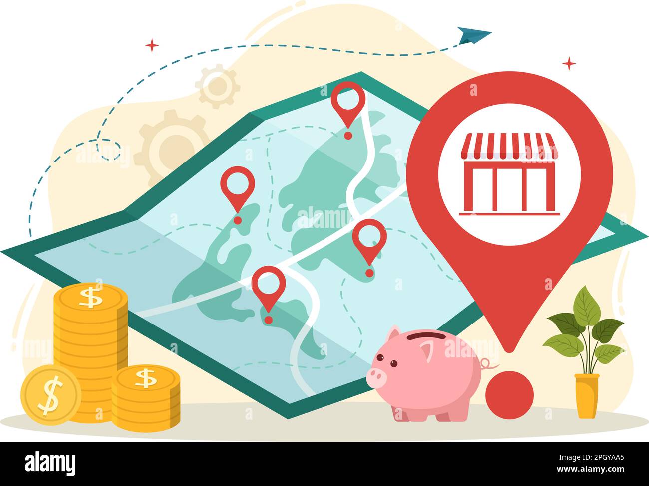 Franchise Advertising Illustration with Business and Finance to ...