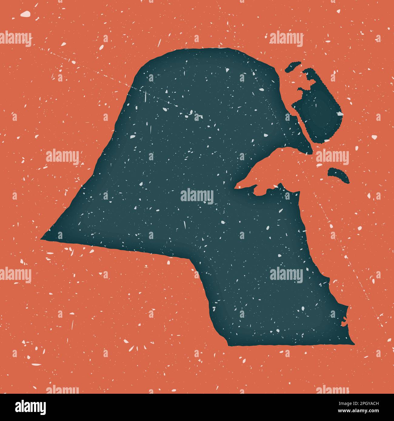 Kuwait vintage map. Grunge map of the country with distressed texture ...