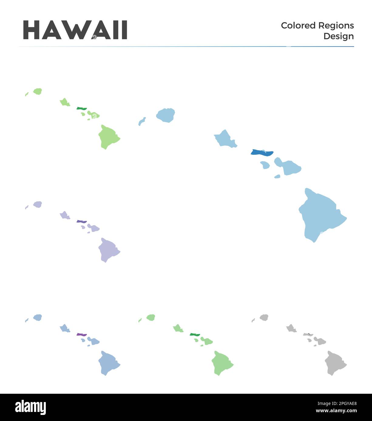 Hawaii map collection. Borders of Hawaii for your infographic. Colored ...