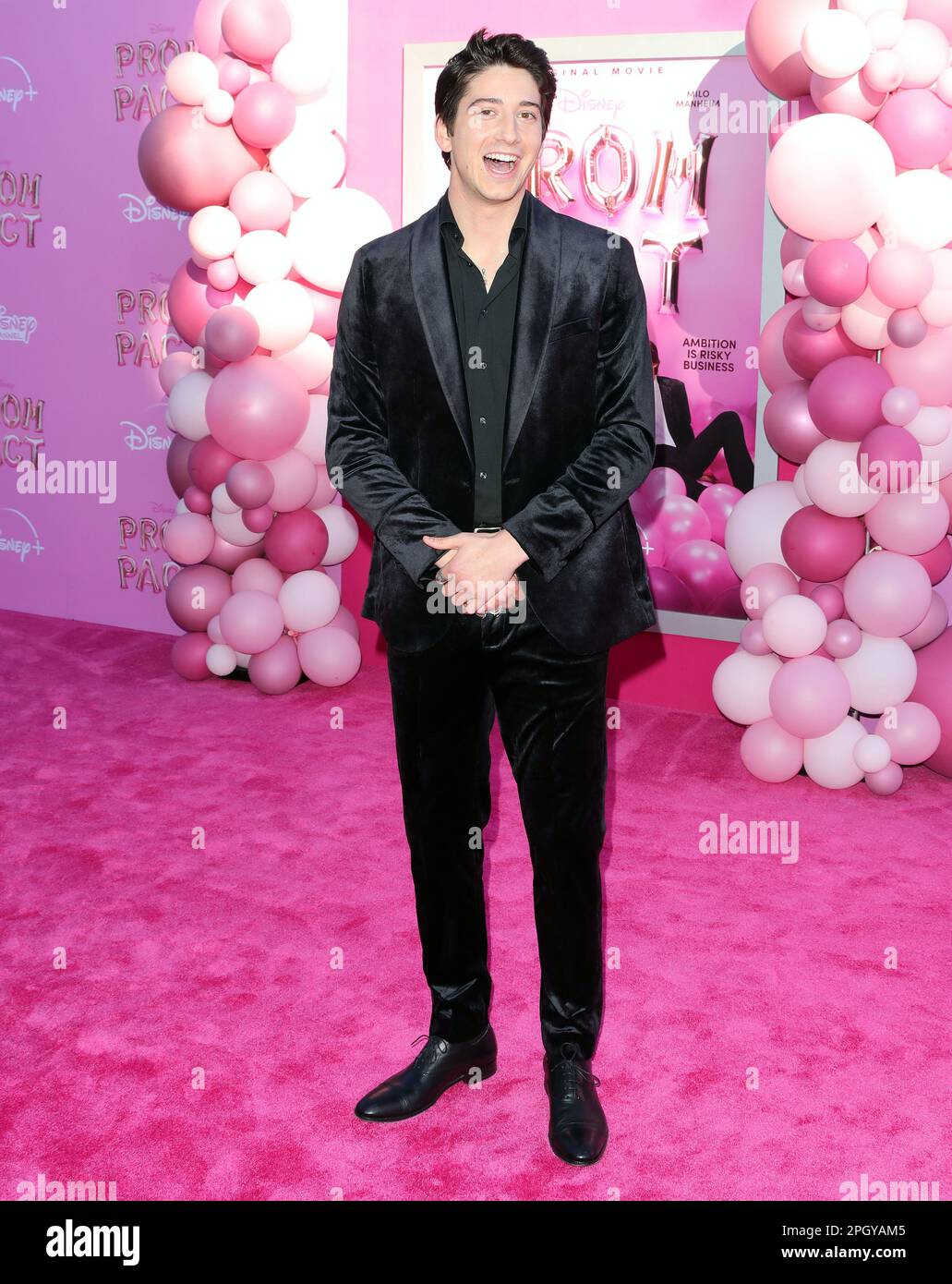 Los Angeles, USA. 24th Mar, 2023. Milo Manheim arrives at The Red Carpet Event for Disney ...