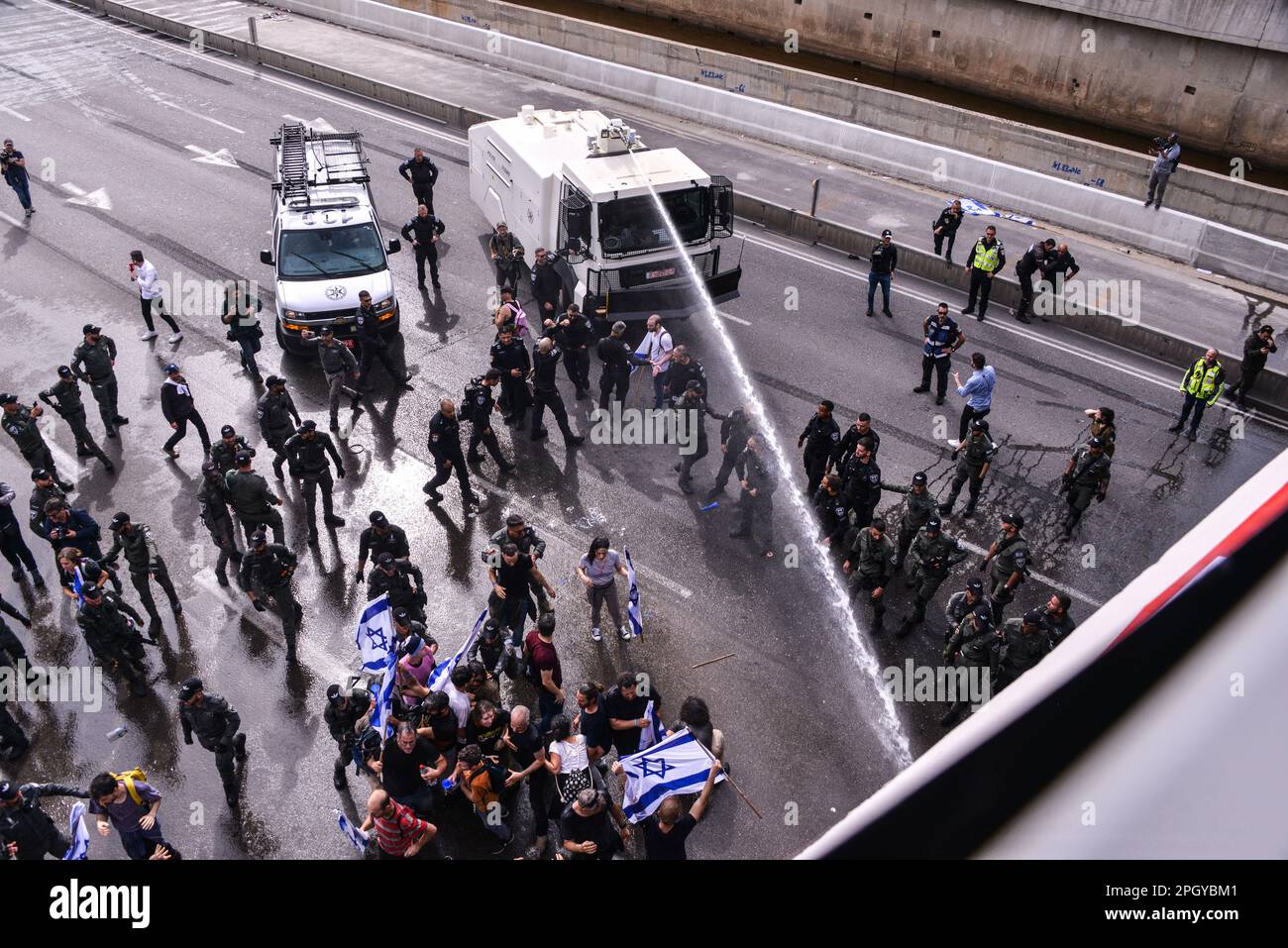 Tel Aviv Israel 23rd Mar 2023 Israeli Protestors Against The Reform
