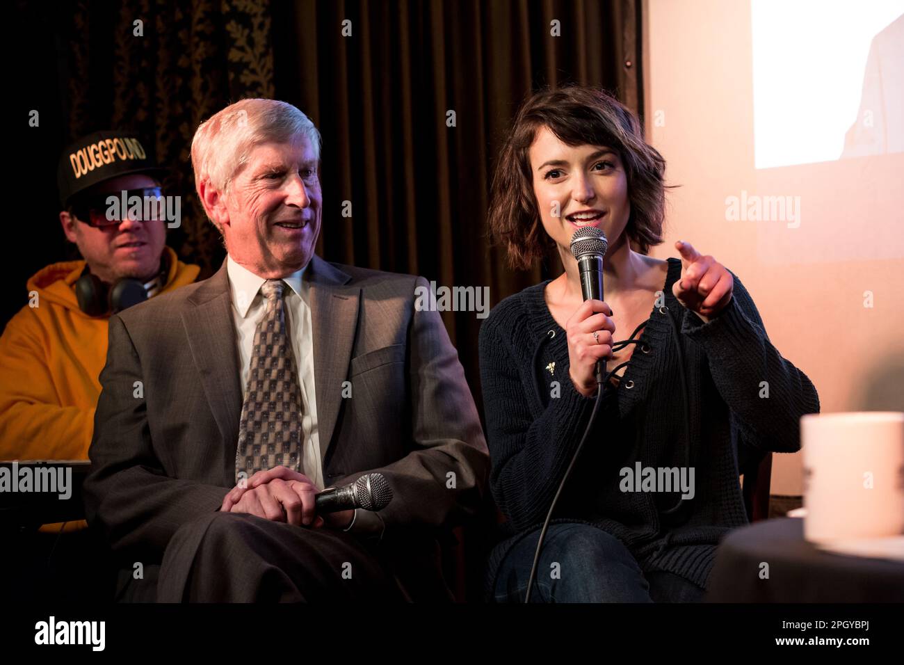 Milana Vayntrub and Marty Rogowsky Stock Photo - Alamy