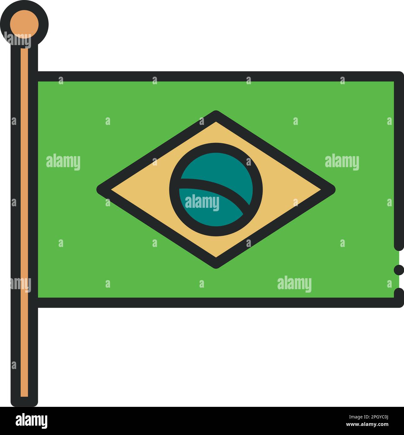 Brazil flag icon Stock Vector Image & Art - Alamy