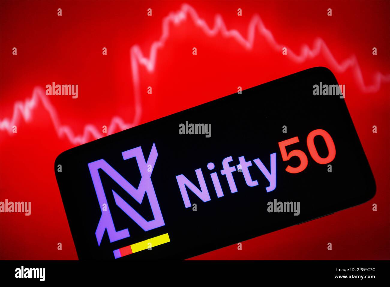 Ukraine. 24th Mar, 2023. In this photo illustration, NIFTY 50 logo of a ... Ukraine. 24th Mar, 2023. In this photo illustration, NIFTY 50 logo of a ...