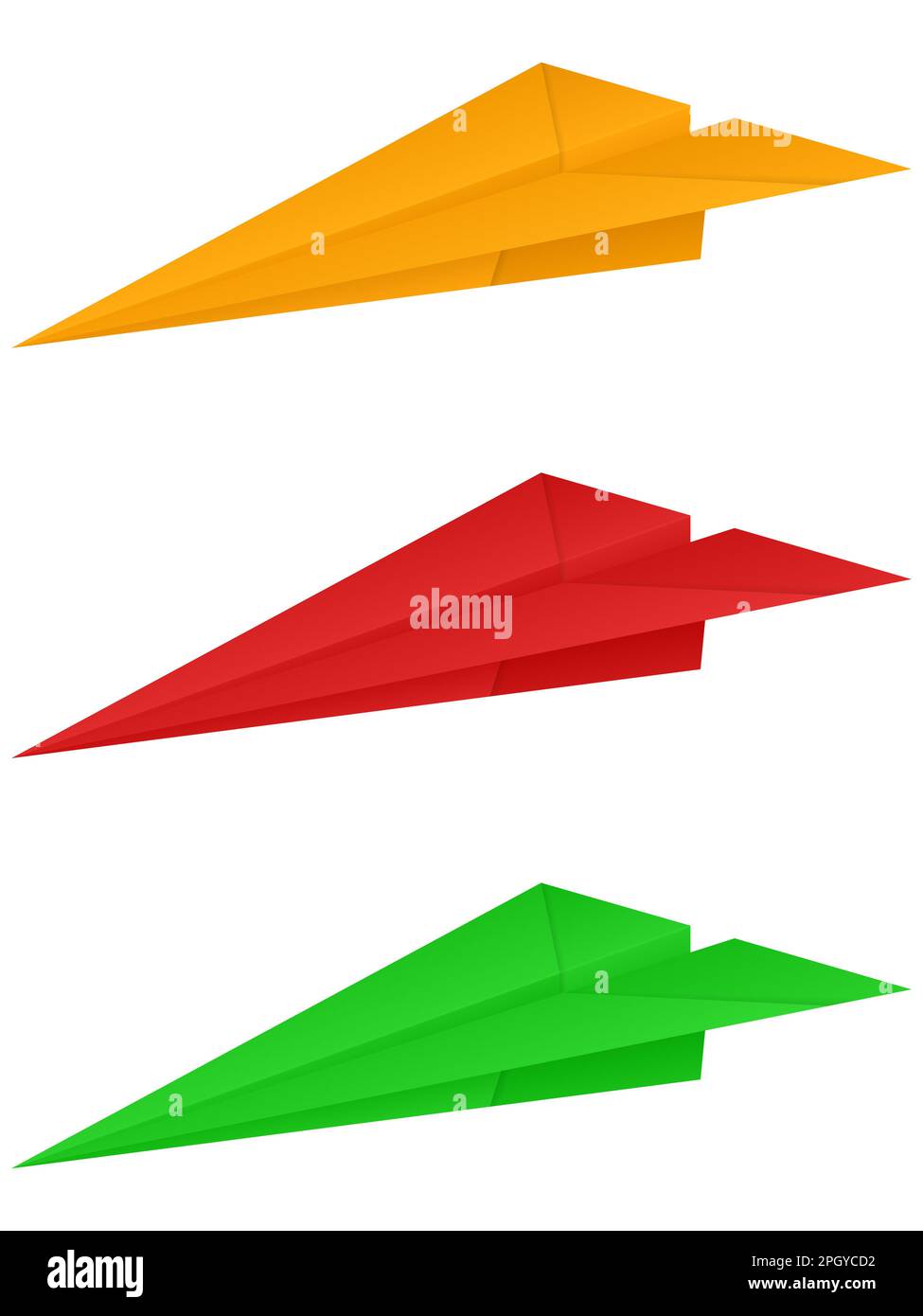 Paper airplane set on a white background. Vector illustration Stock ...