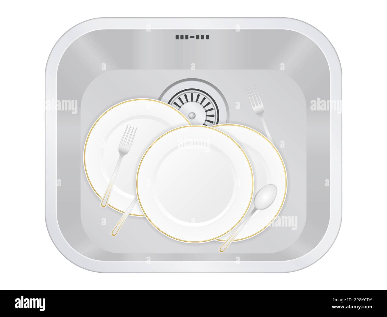Kitchen sink on a white background. Vector illustration Stock Photo - Alamy