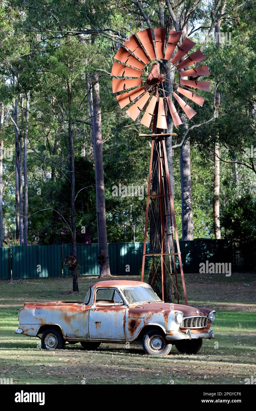 Random stock images of old rusty metal windmill and truck together ...
