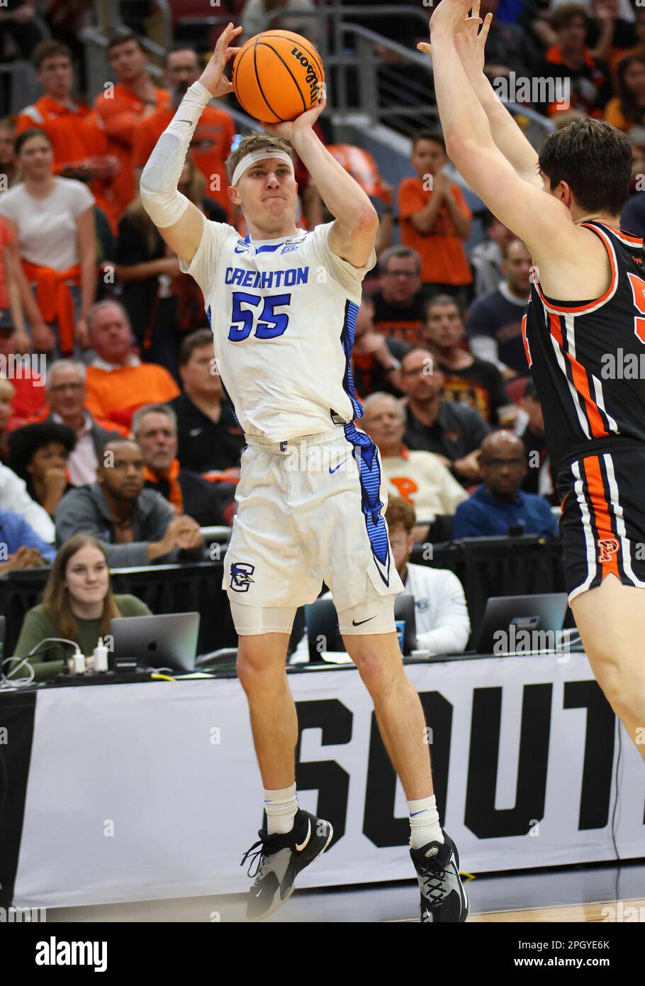 LOUISVILLE, KY - MARCH 24: Creighton Bluejays guard Baylor Scheierman ...
