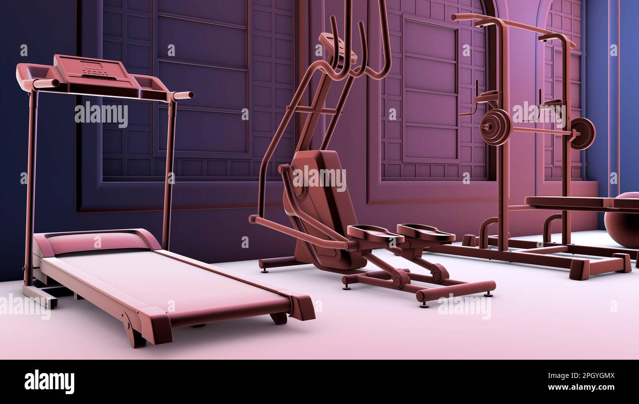 Gym interior, illustration Stock Photo - Alamy