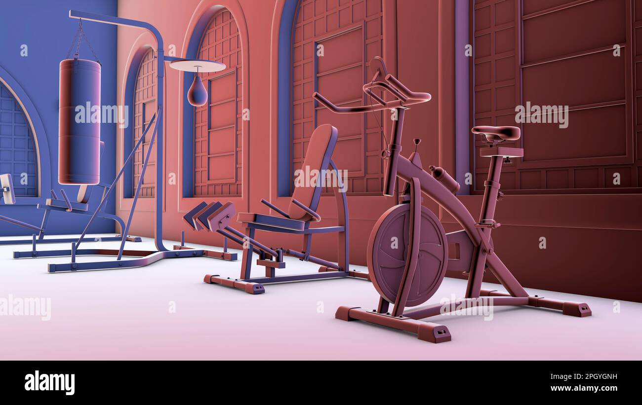 Gym interior, illustration Stock Photo - Alamy