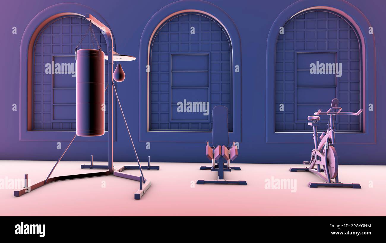 Gym interior, illustration Stock Photo - Alamy