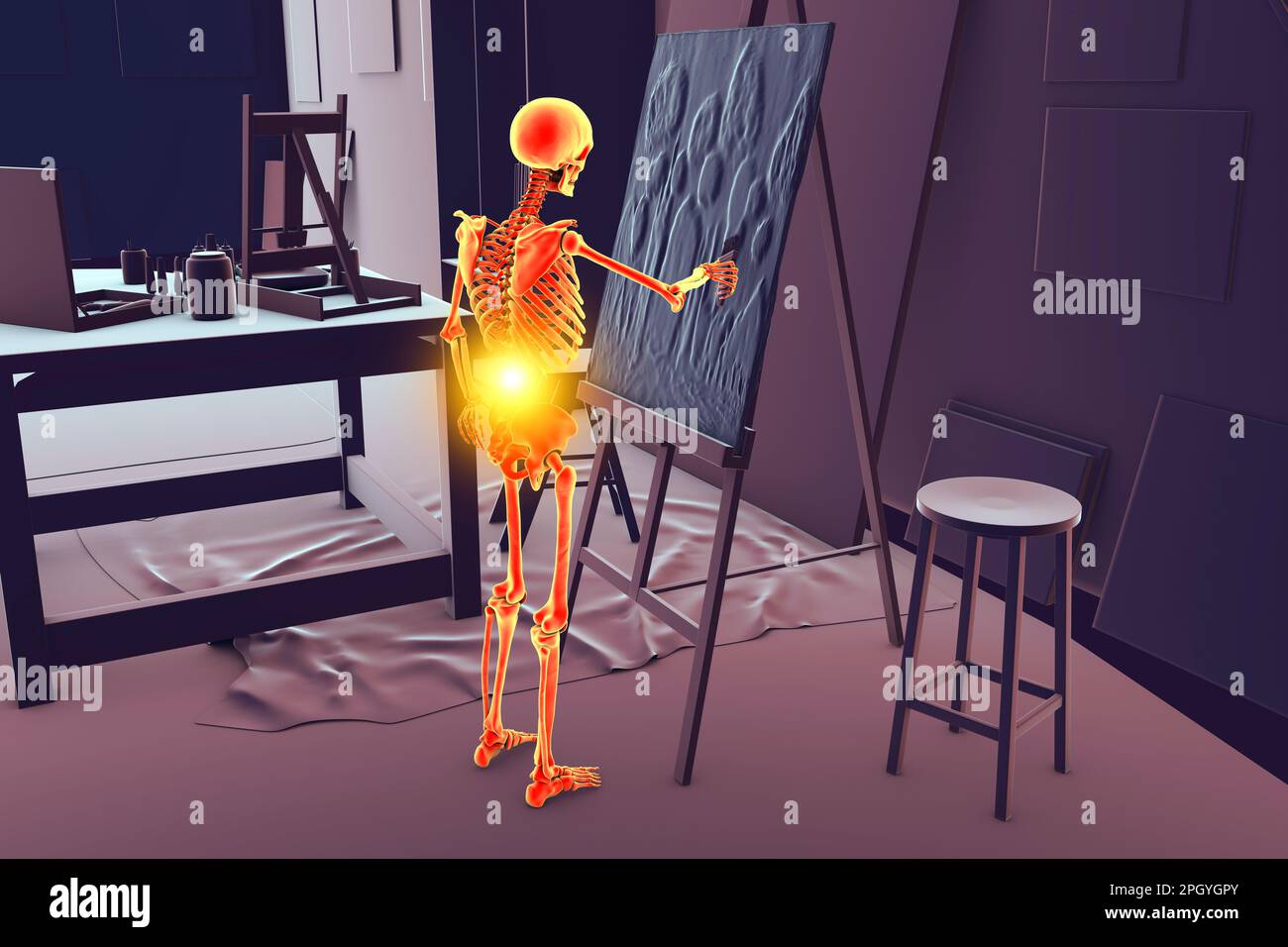 Back of painting canvas hi-res stock photography and images - Alamy
