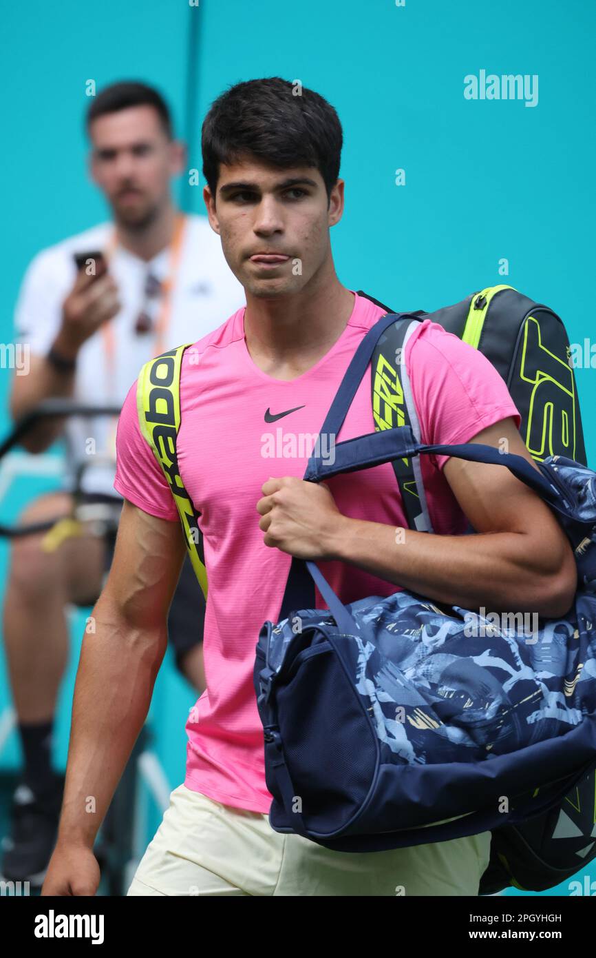 MIAMI GARDENS, FLORIDA - MARCH 24: Carlos Alcaraz at Hard Rock Stadium ...