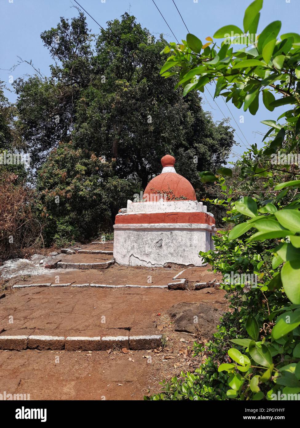 Hindu God Shiva Temple on the staircase of Kankeashwar near Alibag ...
