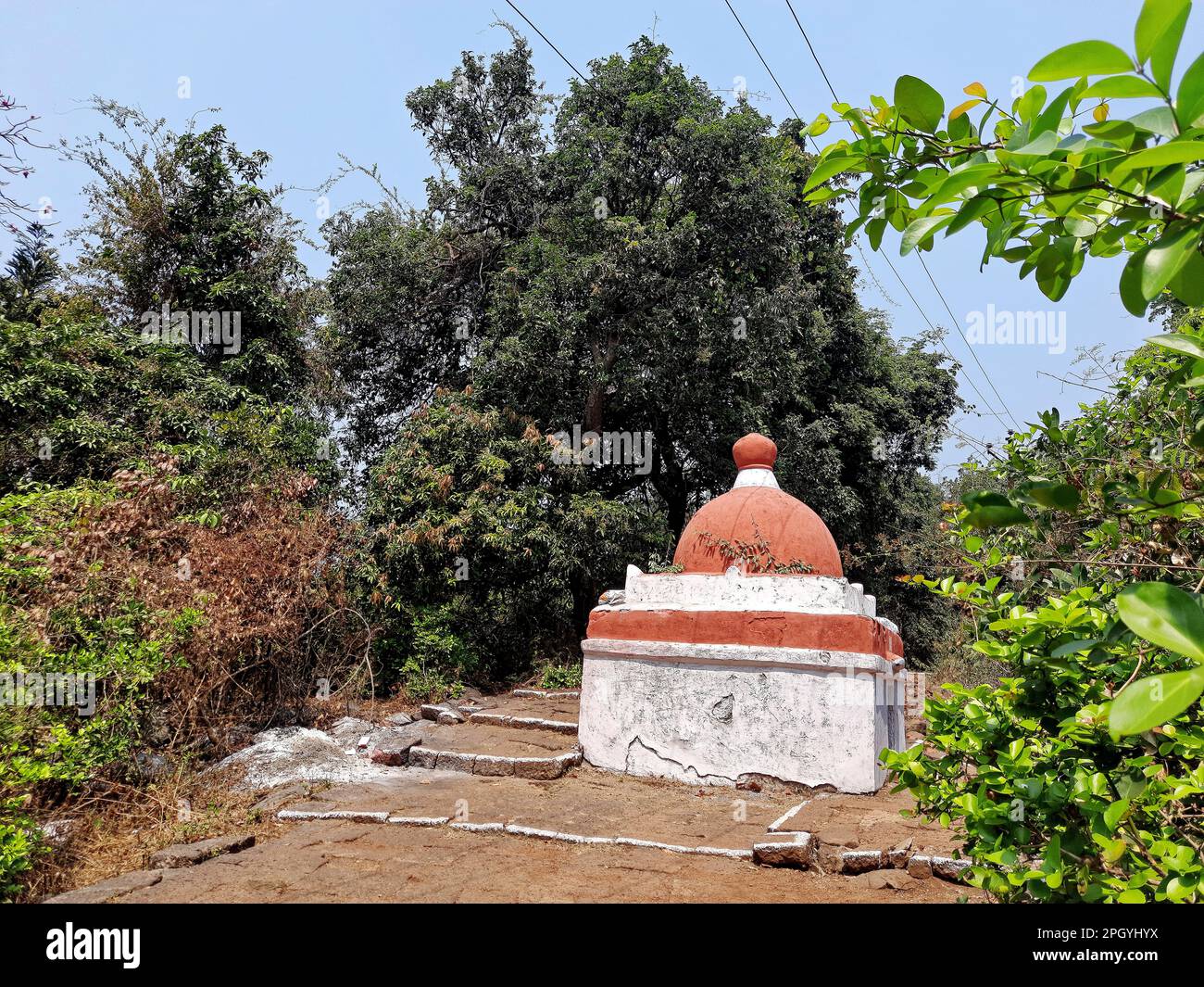Hindu God Shiva Temple on the staircase of Kankeashwar near Alibag ...