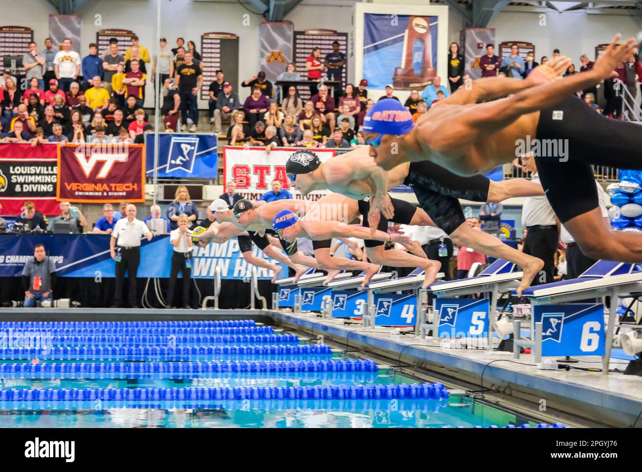 Minneapolis, Minnesota, USA. 24th Mar, 2023. Swimmers start the finals ...