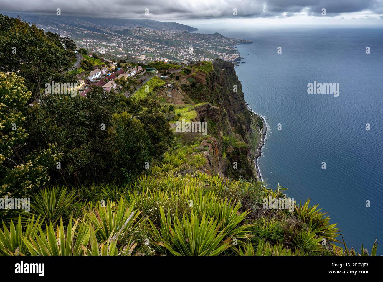 View of the cliffs from the viewing platform, coastal landscape, Cabo ...