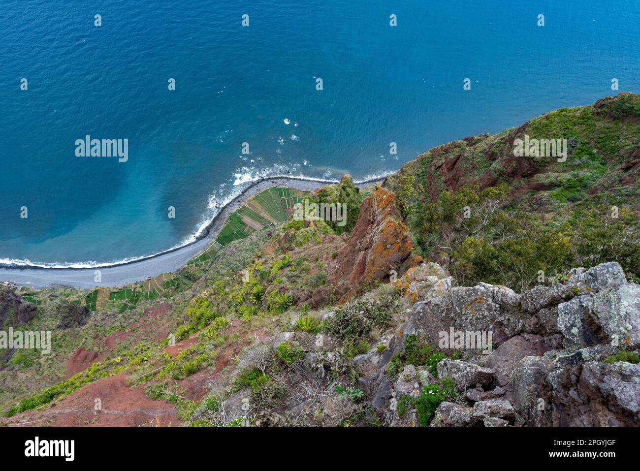 Coastal view, cliff top view from viewing platform, coastal landscape ...