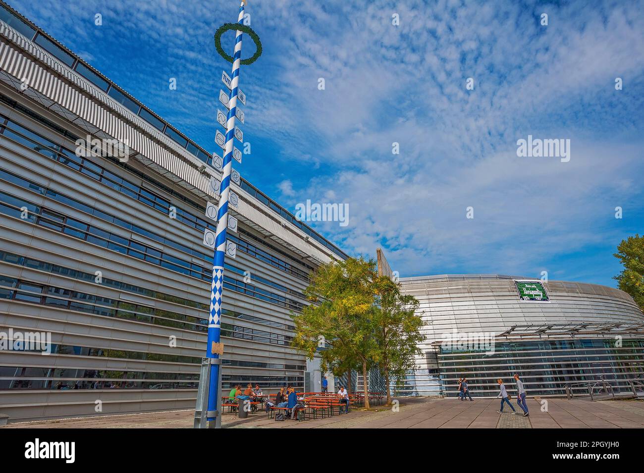 Technical University Of Munich With Maypole Tum Munich Bavaria