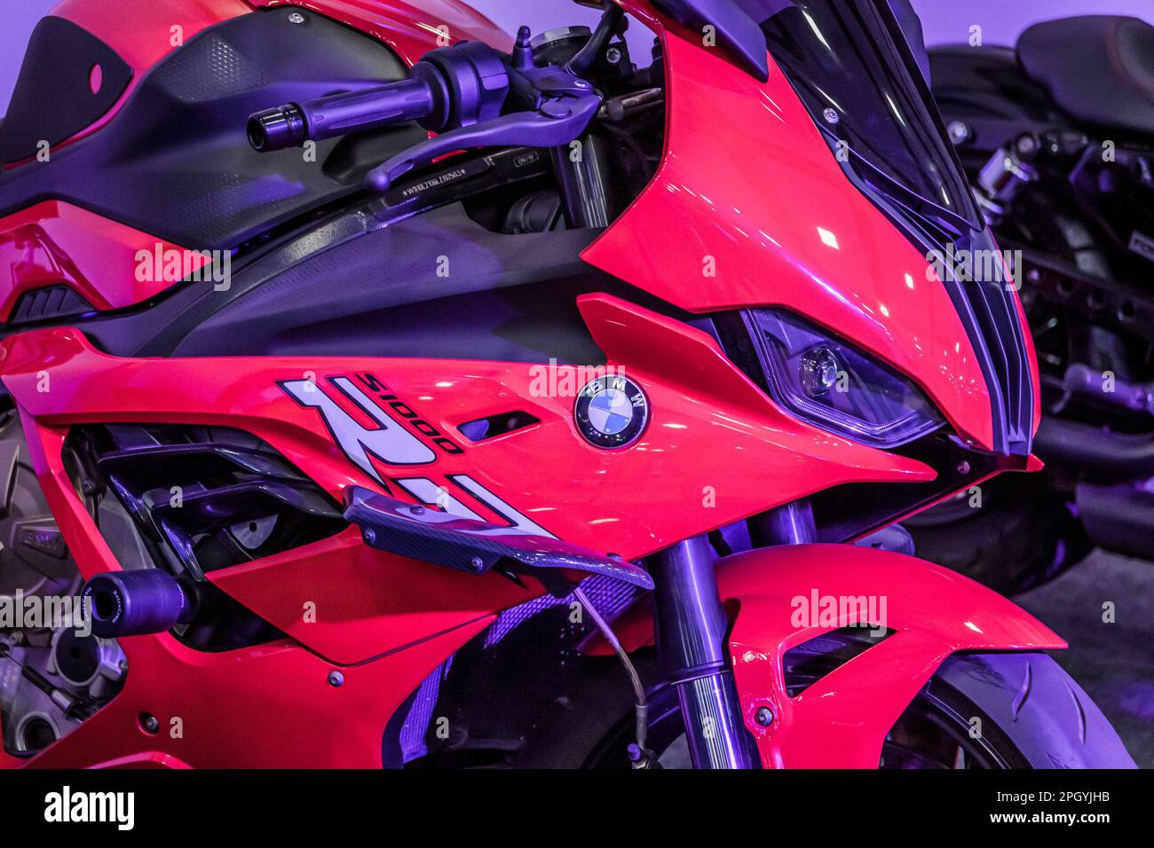 bmw s1000 red on february 25 , 2023 during automotive exhibition at ...