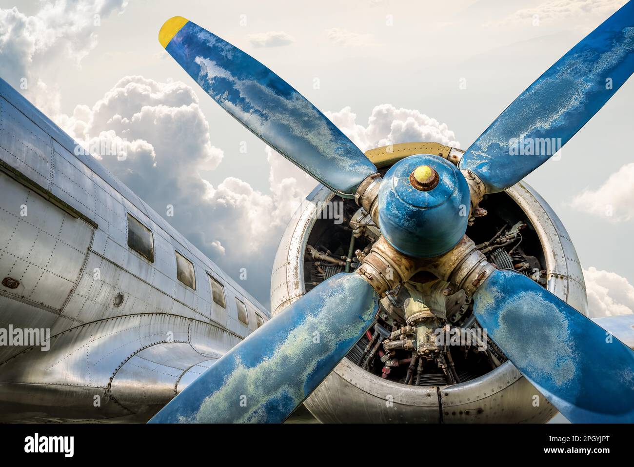 propeller of an historical aircraft Stock Photo - Alamy