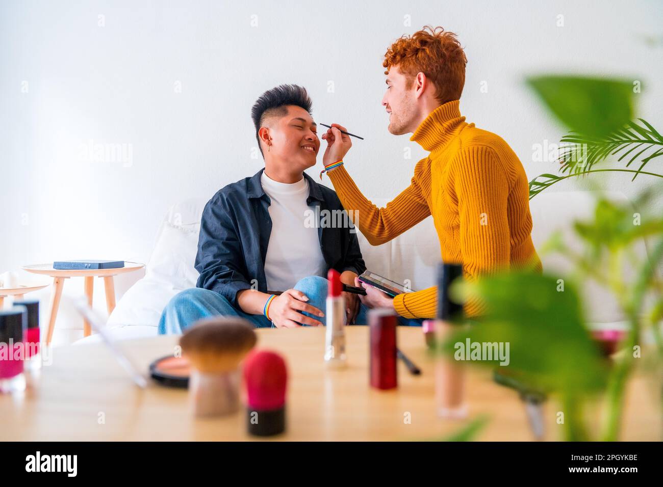 Happy gay man makeup hi-res stock photography and images - Alamy