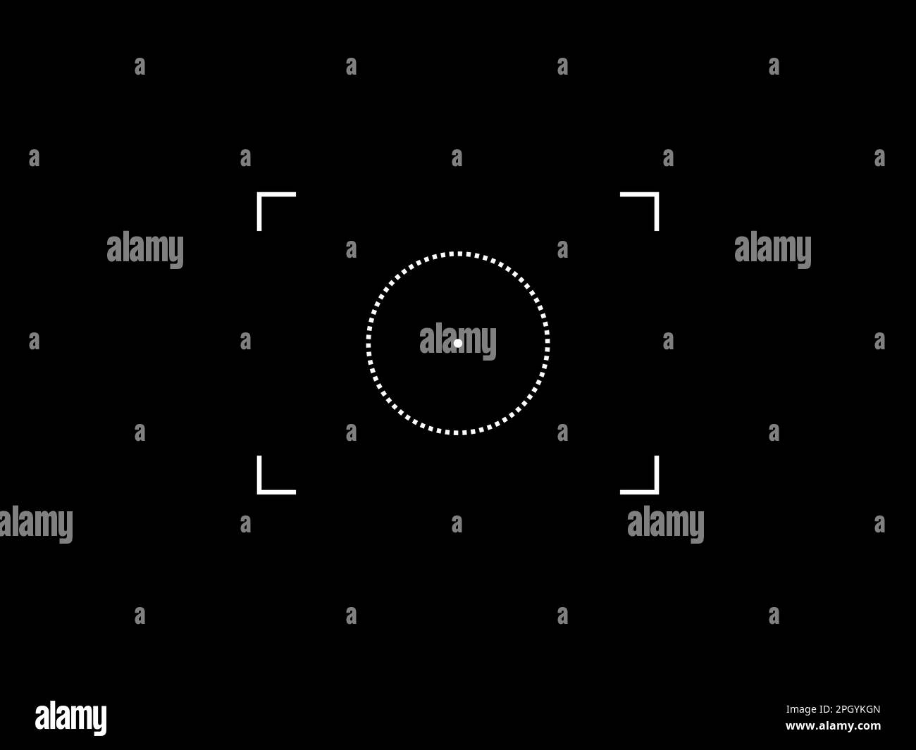 Logo Template with circle photo camera target icon on dark background ...