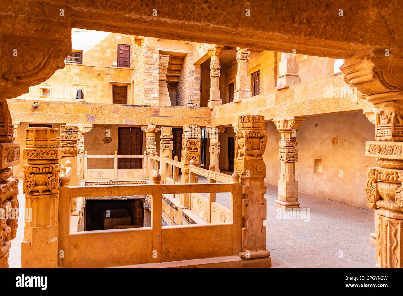heritage jaisalmer fort vintage pillar architecture from different ...