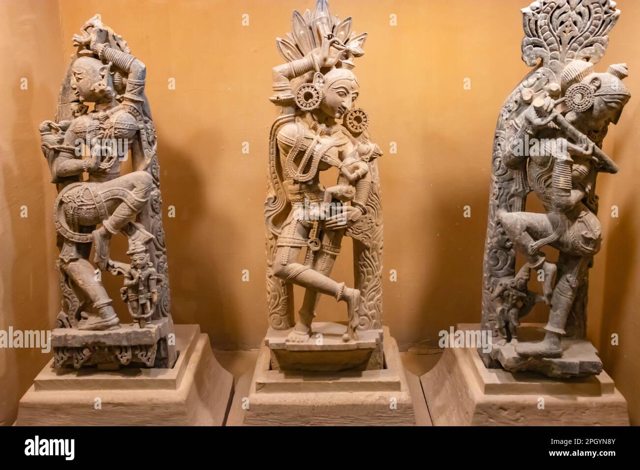 vintage idols of hindu god from different angle Stock Photo - Alamy