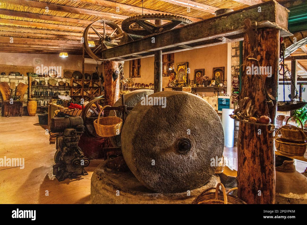 Old oil mill, Archangelos, Rhodes, Greece Stock Photo - Alamy