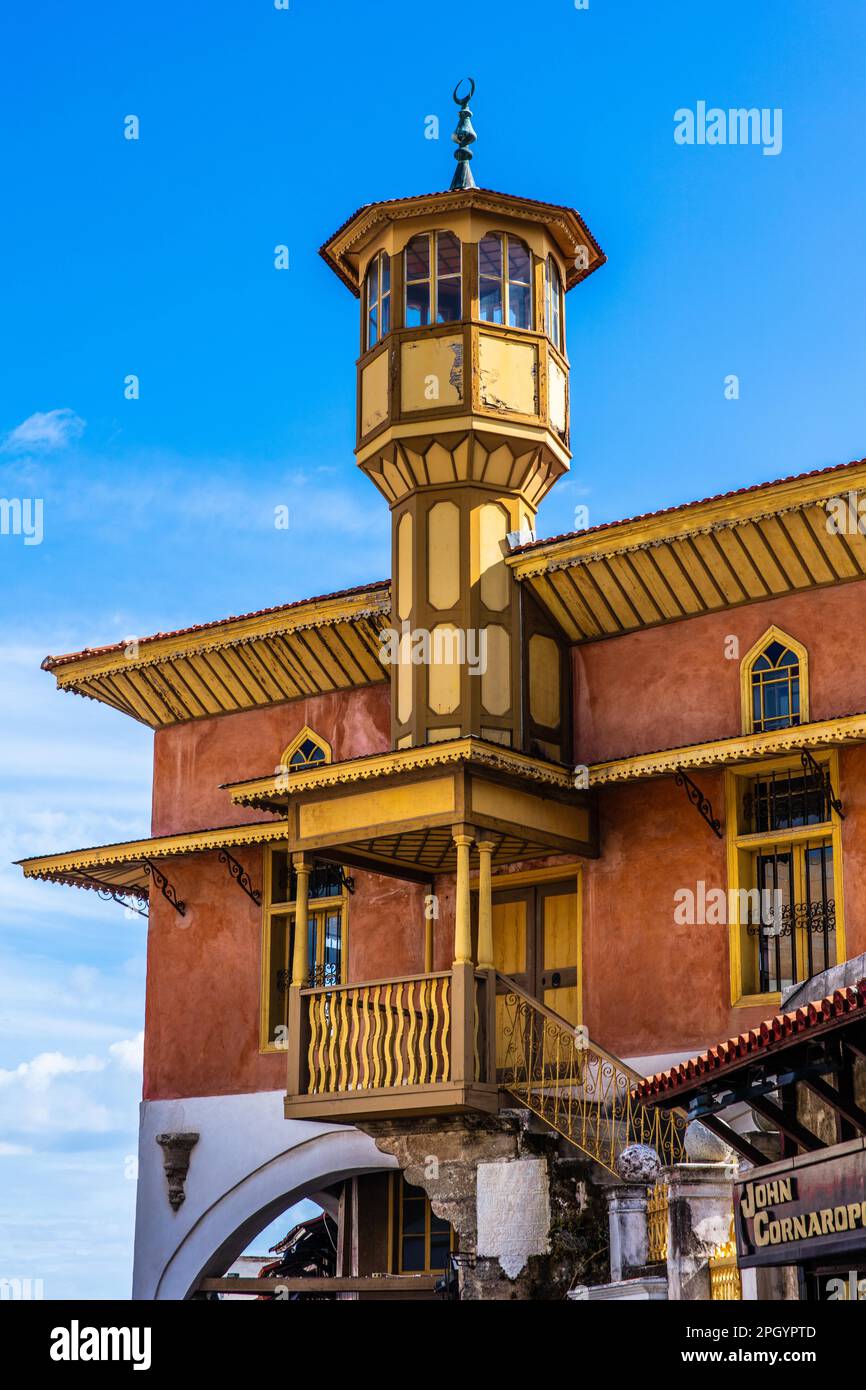 Mehmet Aga Mosque from 1820 in the Old Town, Rhodes Town, Greece Stock ...