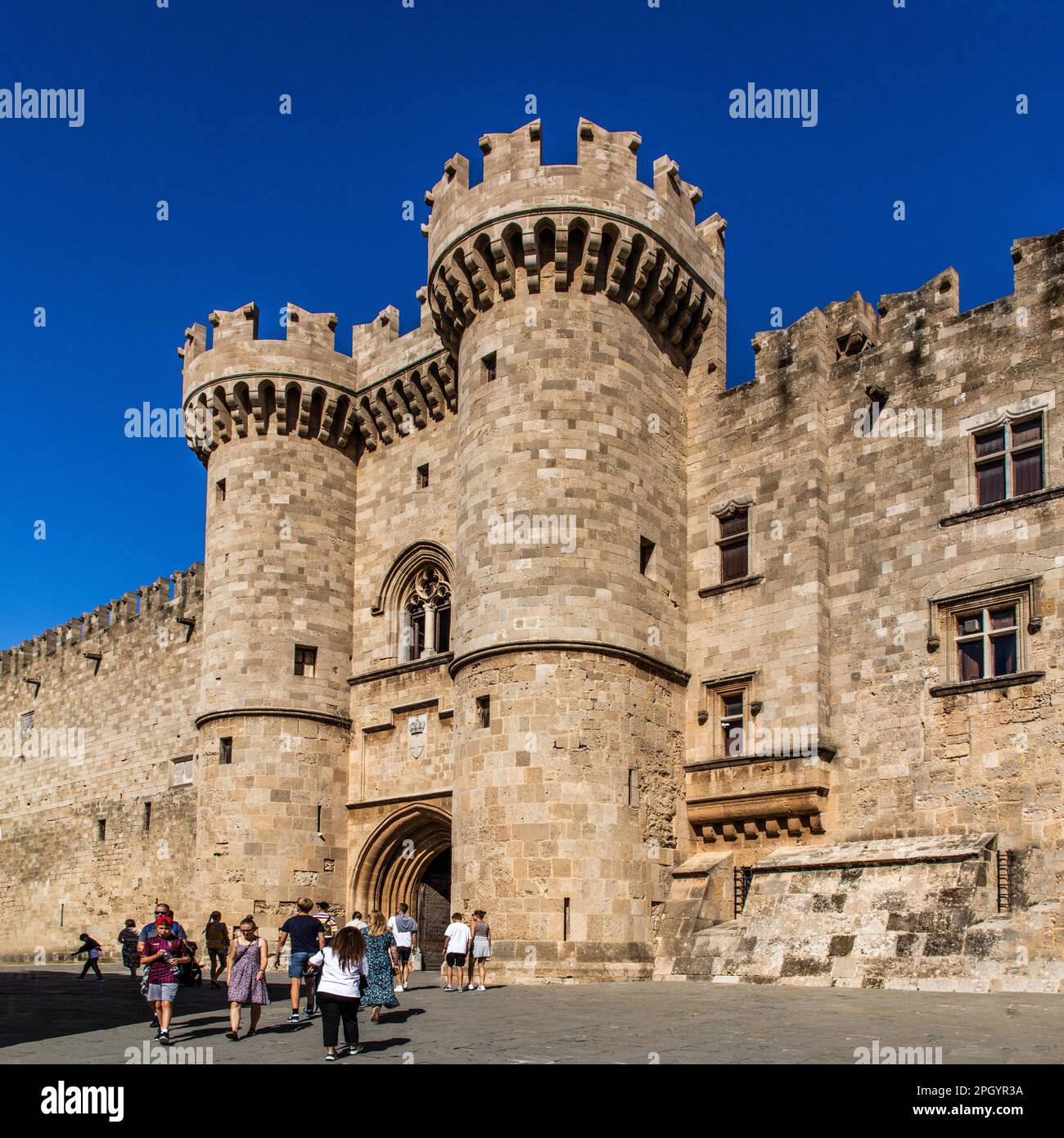 Main portal in sand-lime stone, Grand Masters Palace built in the 14th ...