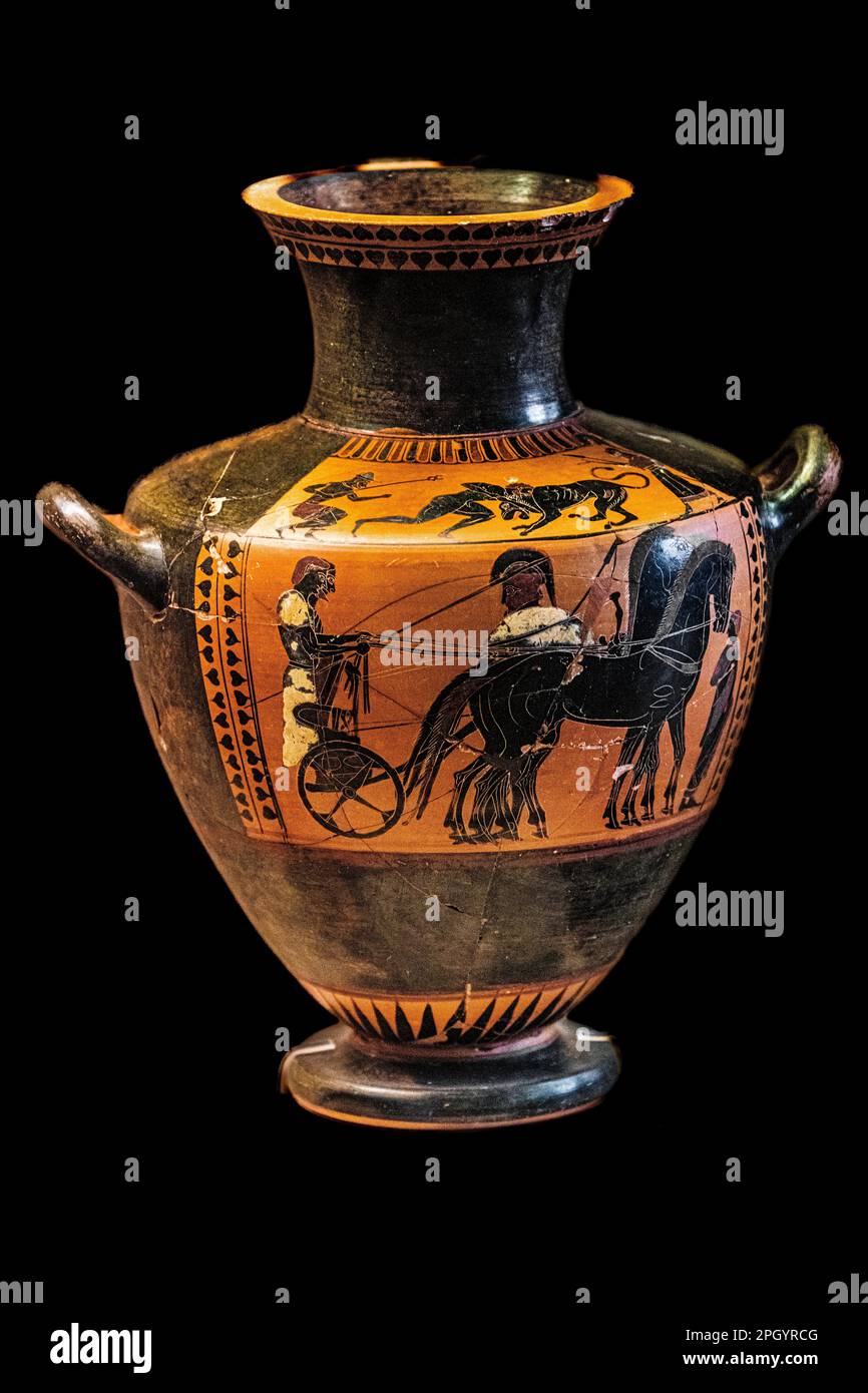 Hydria, water jug also used as burial object, 530 BC, Archaeological ...