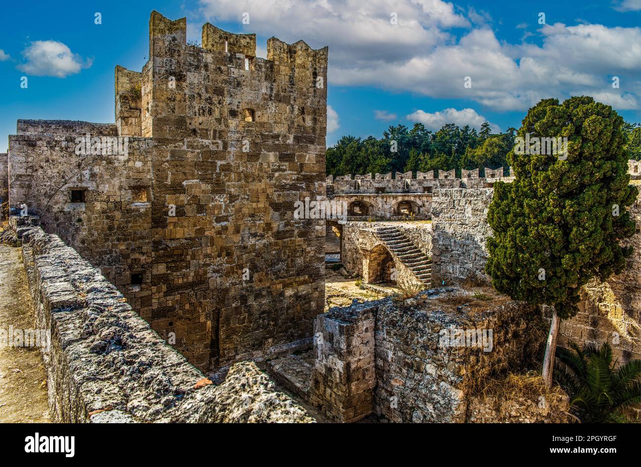 Bastion on the city wall up to 12 metres thick with gates encloses the ...