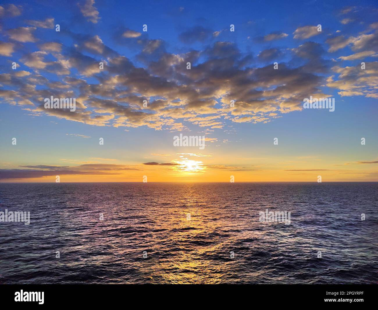 Atmospheric sunset over the North Sea, Skagerrak, Denmark Stock Photo ...