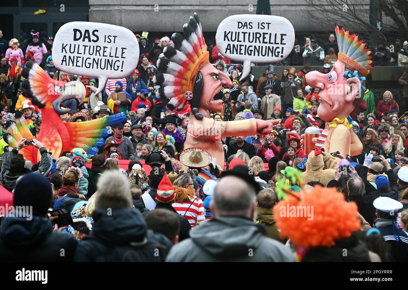 Theme floats by Jaques Tilly: Cultural appropriation, Rosenmontagszug ...