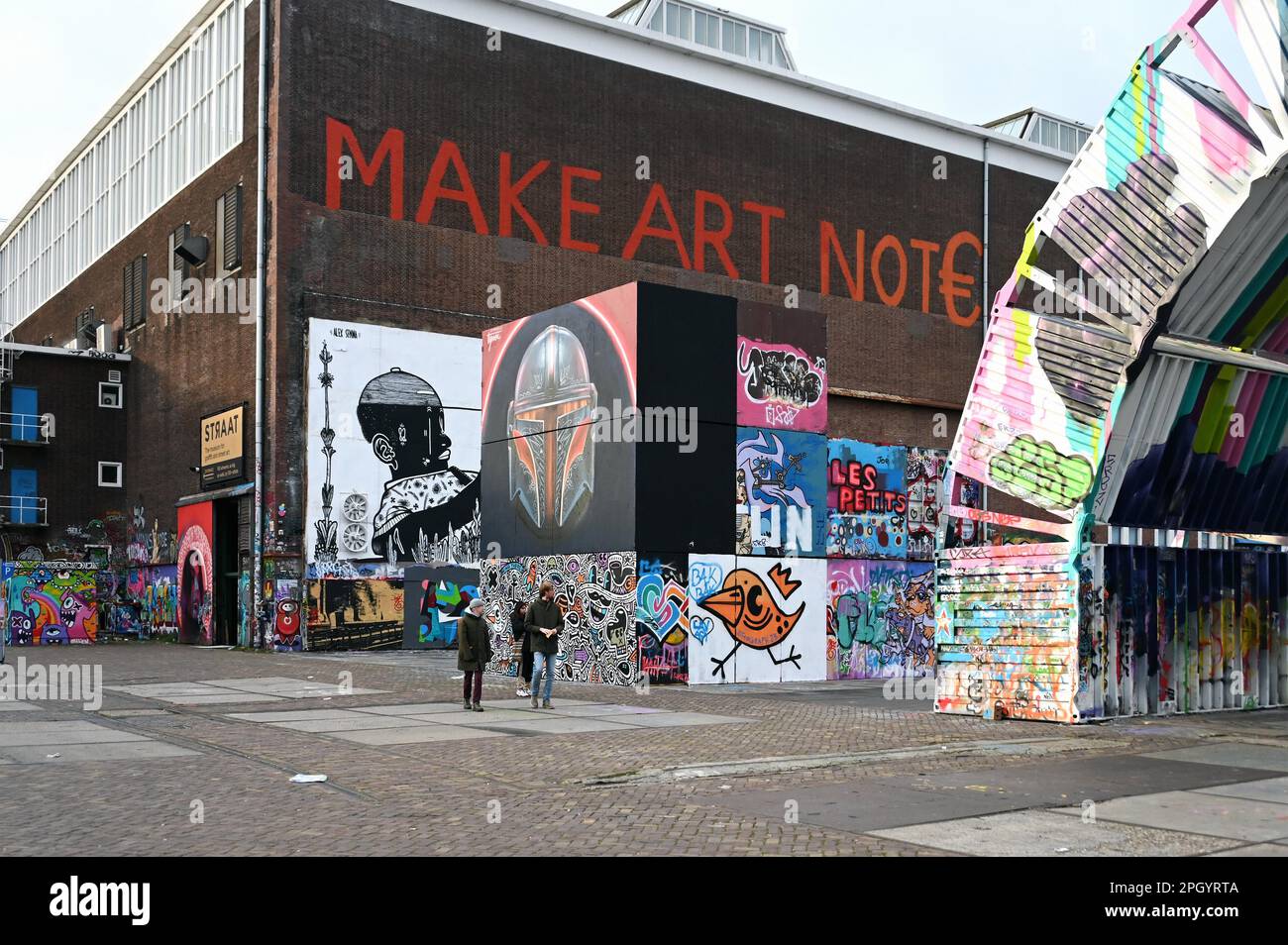 Container art and graffiti next to the Straat Museum, NDSM Plein ...