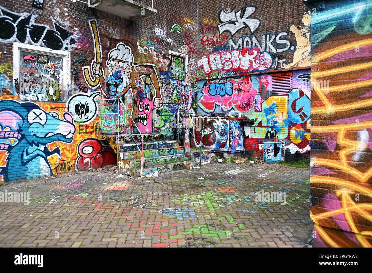 Graffiti at the Straat Museum, NDSM Plein, Amsterdam, Netherlands Stock ...